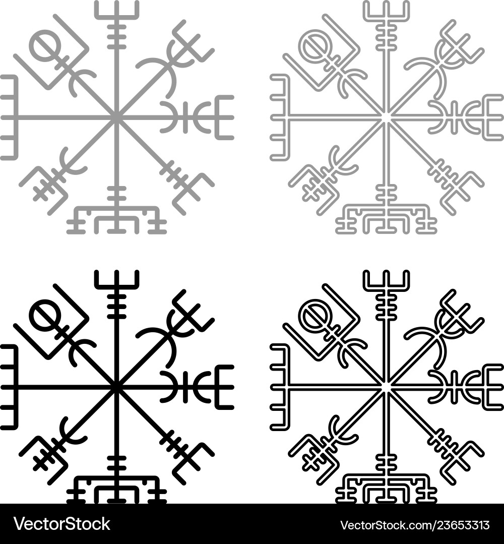 Vegvisir Runic Compass Symbol Royalty Free Vector Image