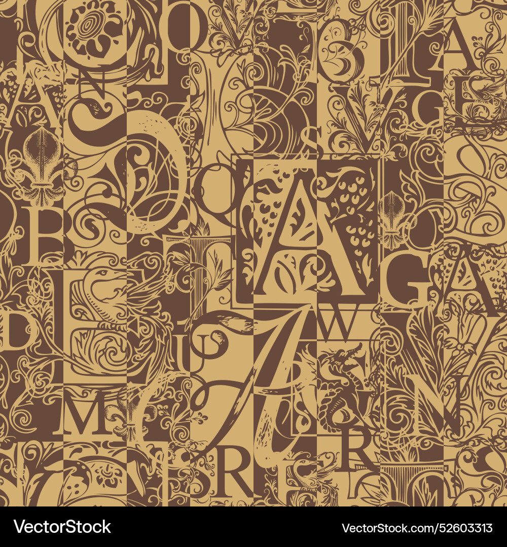 Vintage seamless pattern with layering Royalty Free Vector