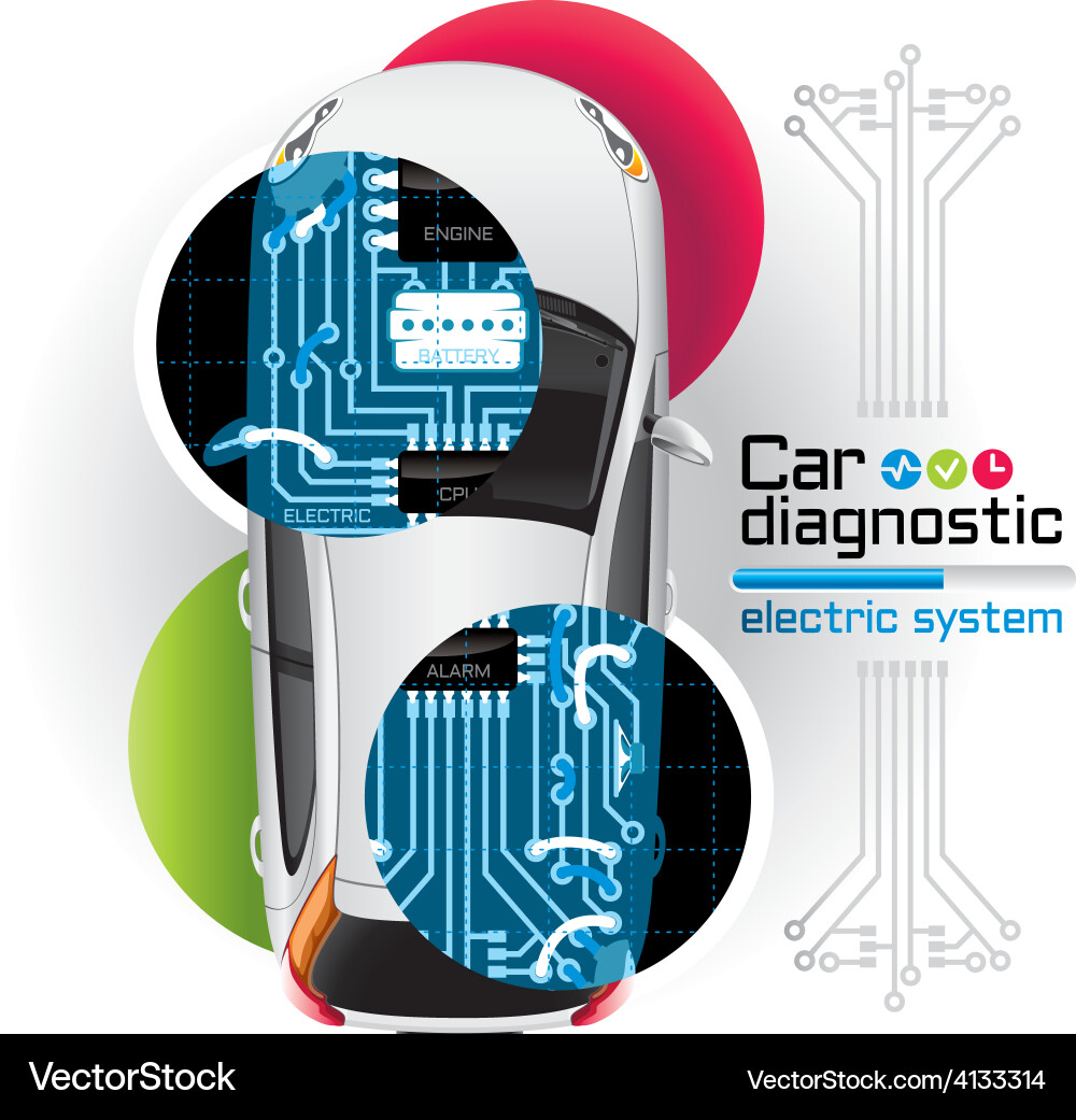 Car diagnostic of electric system2 Royalty Free Vector Image
