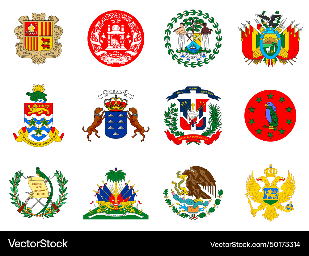Coat of arms set Royalty Free Vector Image - VectorStock