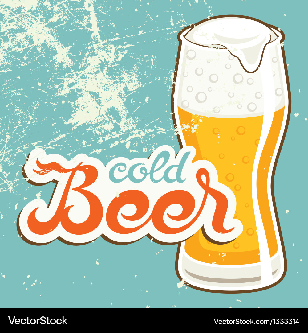 Cold beer Royalty Free Vector Image - VectorStock