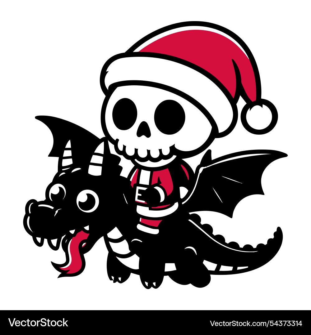 Dragon rider santa claus Royalty Free Vector Image