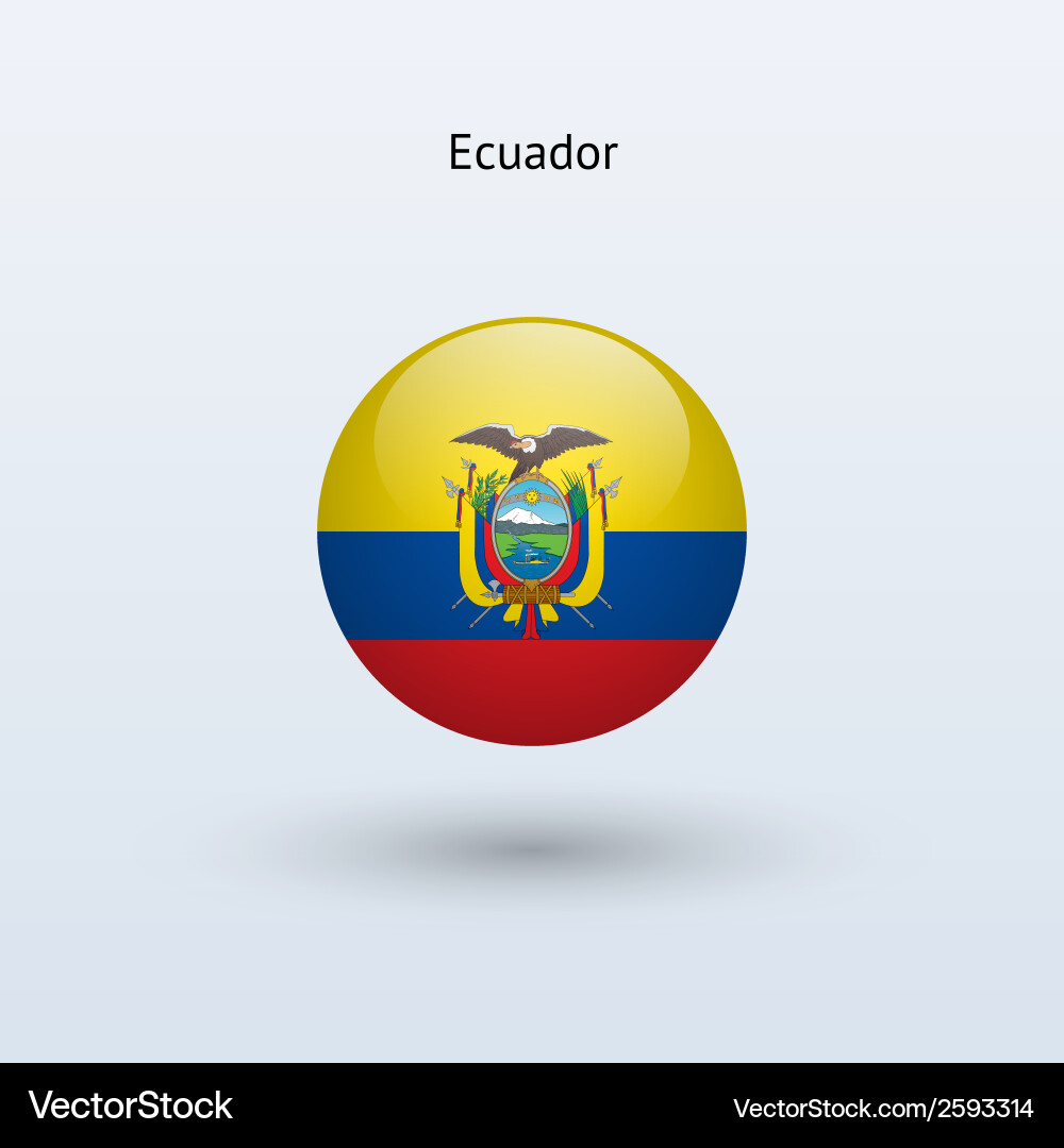 Ecuador round flag Royalty Free Vector Image - VectorStock