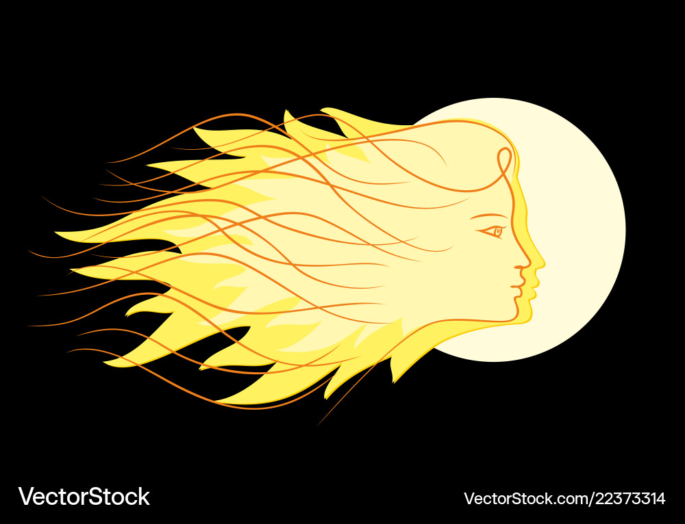 Girl sun logo Royalty Free Vector Image - VectorStock
