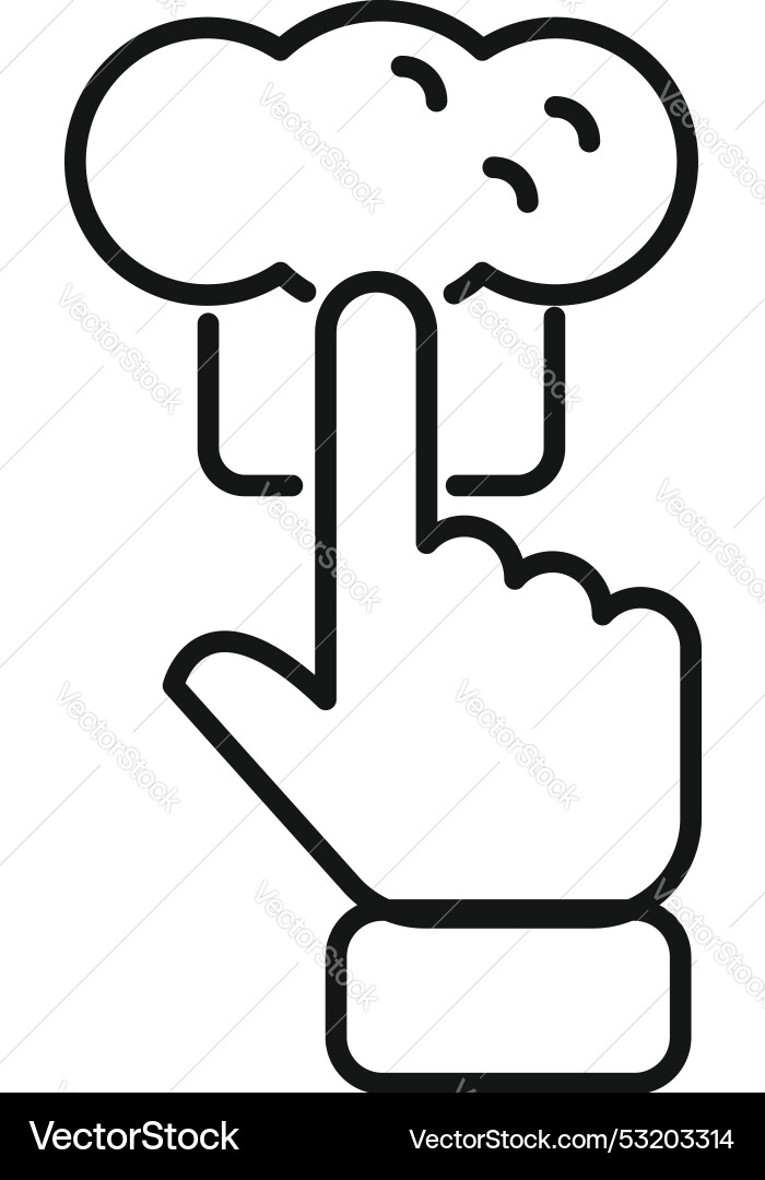Hand pressing button online food ordering icon Vector Image