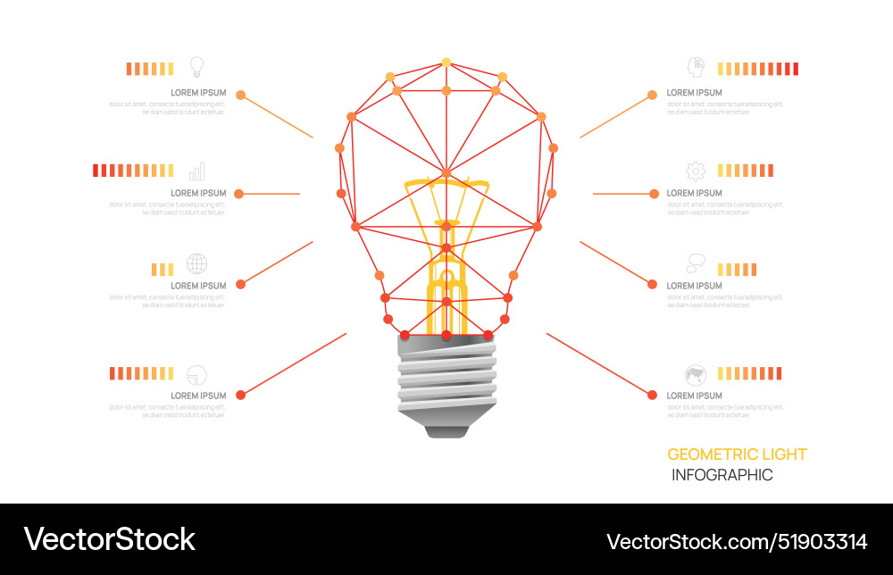 Light bulb infographic template for business Vector Image