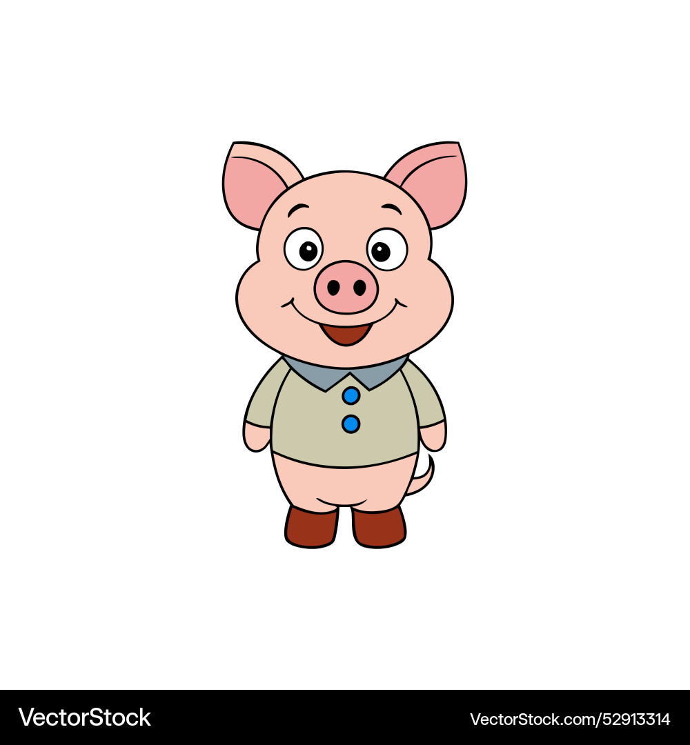 Little piggy on a white background an object Vector Image