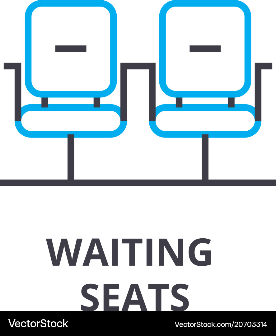 Thin Line Waiting Seats Icon Royalty Free Vector Image