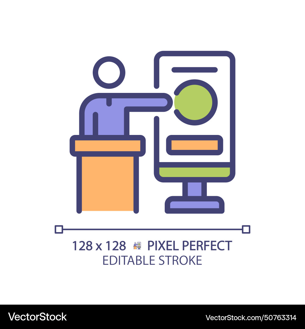 Trade conference pixel perfect rgb color icon Vector Image