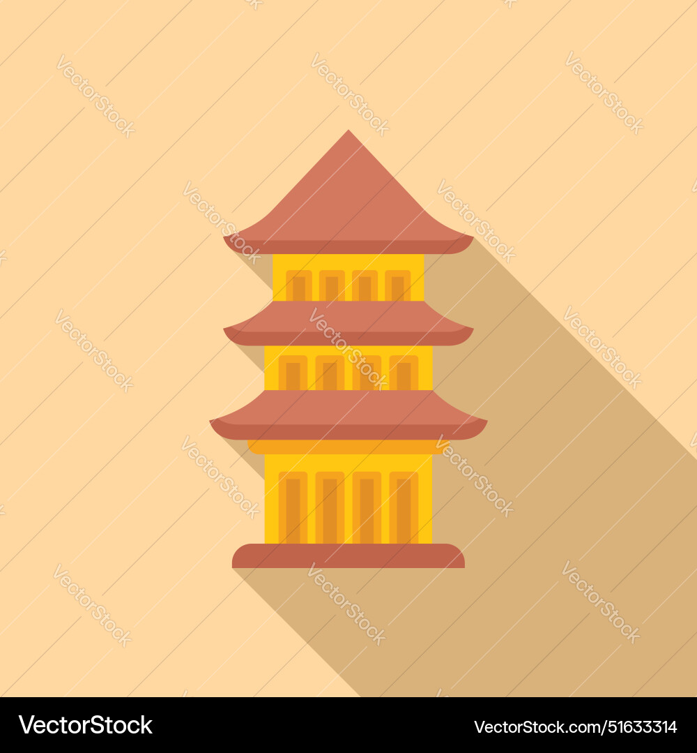 Traditional asian temple building representing Vector Image