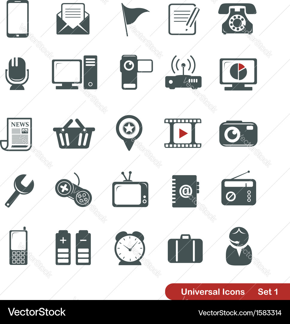 Universal icons Royalty Free Vector Image - VectorStock