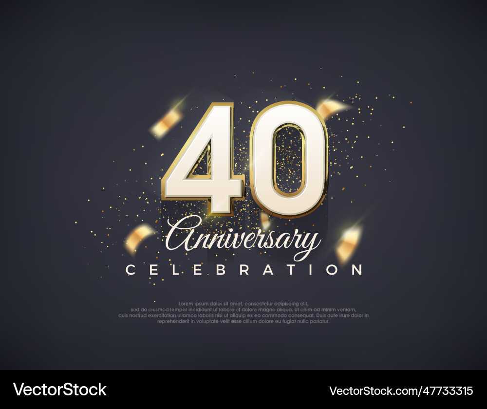 40th anniversary number with fancy numerals Vector Image