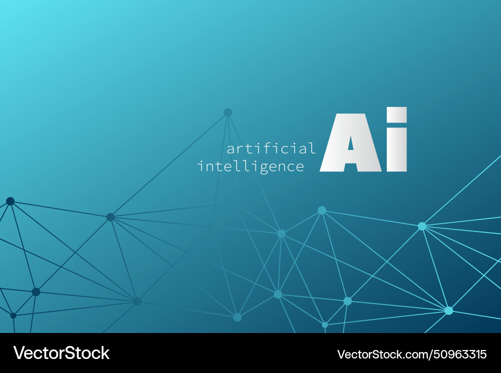 Artificial intelligence triangle background Vector Image