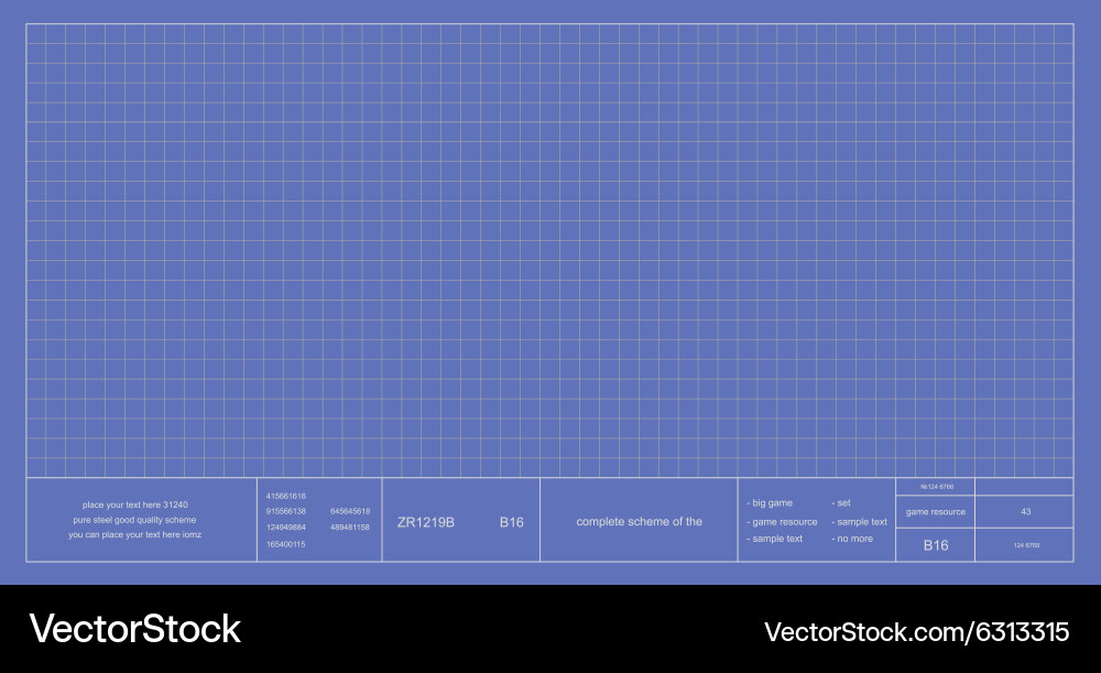 Blank blueprint project engineer scheme Royalty Free Vector