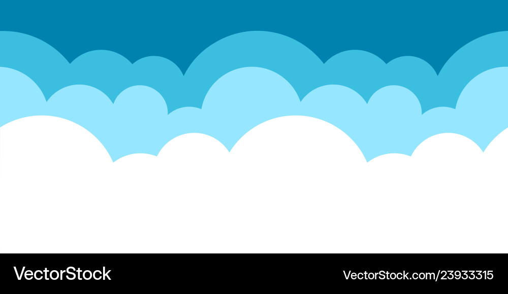 Blue horizontal seamless cloud patter Royalty Free Vector