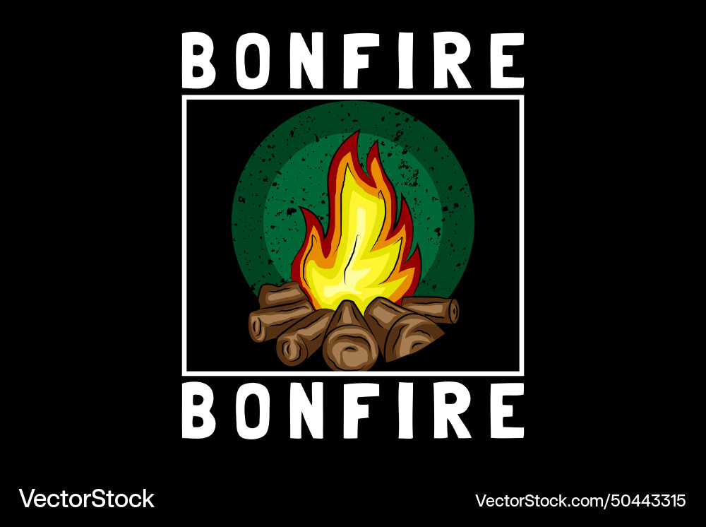 Bonfire retro design landscape Royalty Free Vector Image