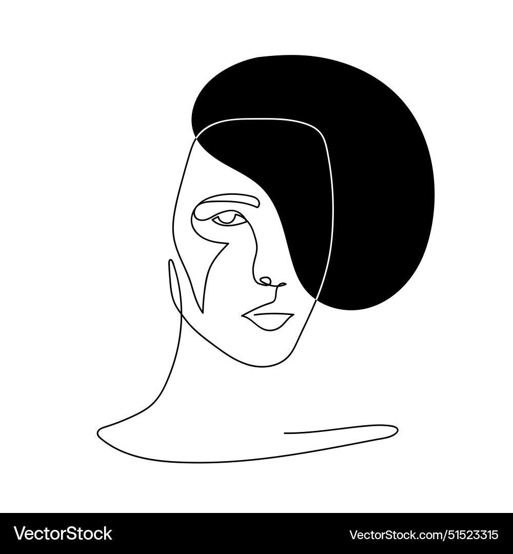 Continuous line abstract face Royalty Free Vector Image Continuous line abstract face Royalty Free Vector Image