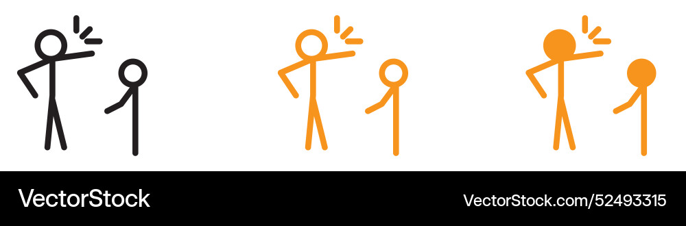 Disciplinary parents scolding child icon Vector Image
