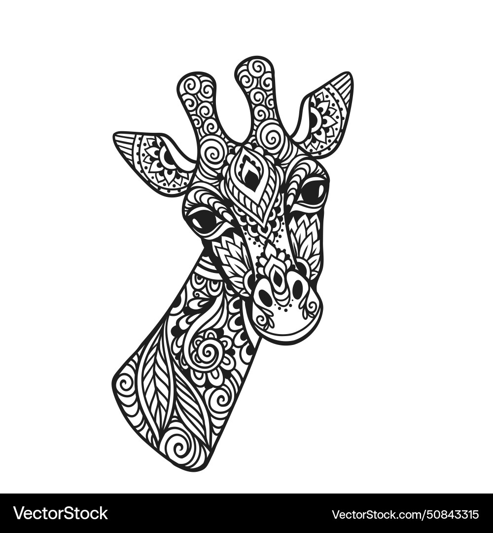 Giraffe mandala Royalty Free Vector Image - VectorStock