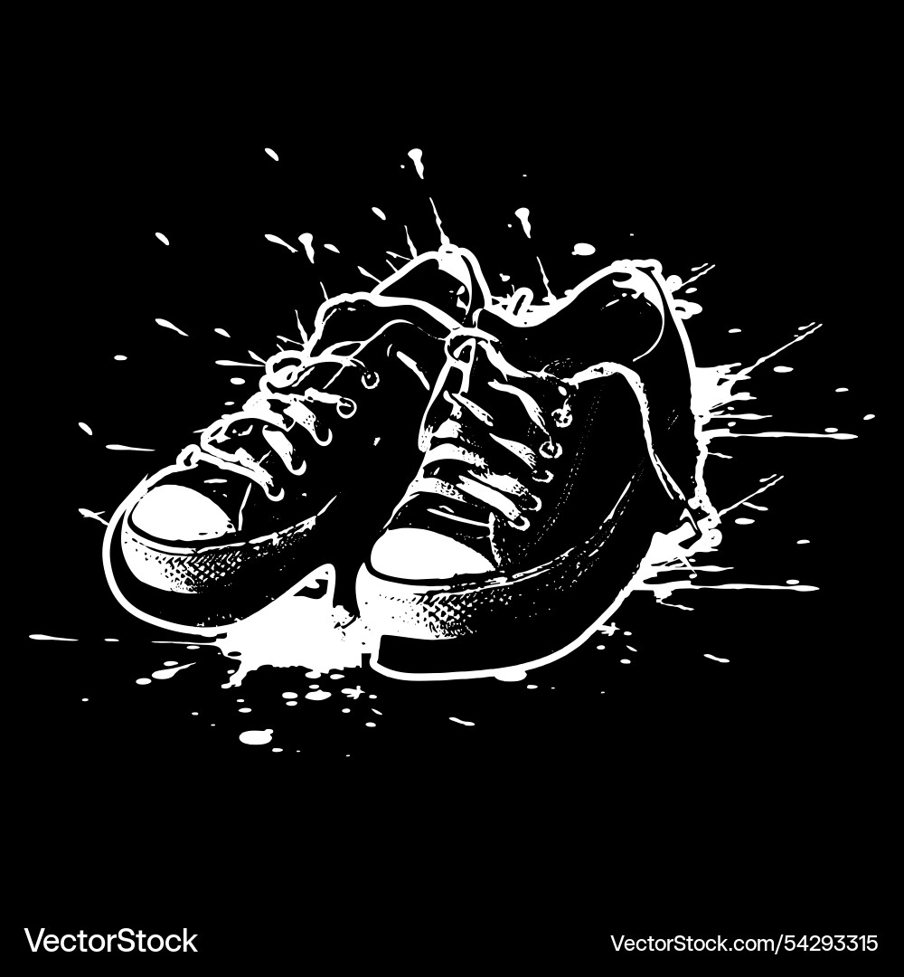 Grunge sneakers shoes Royalty Free Vector Image