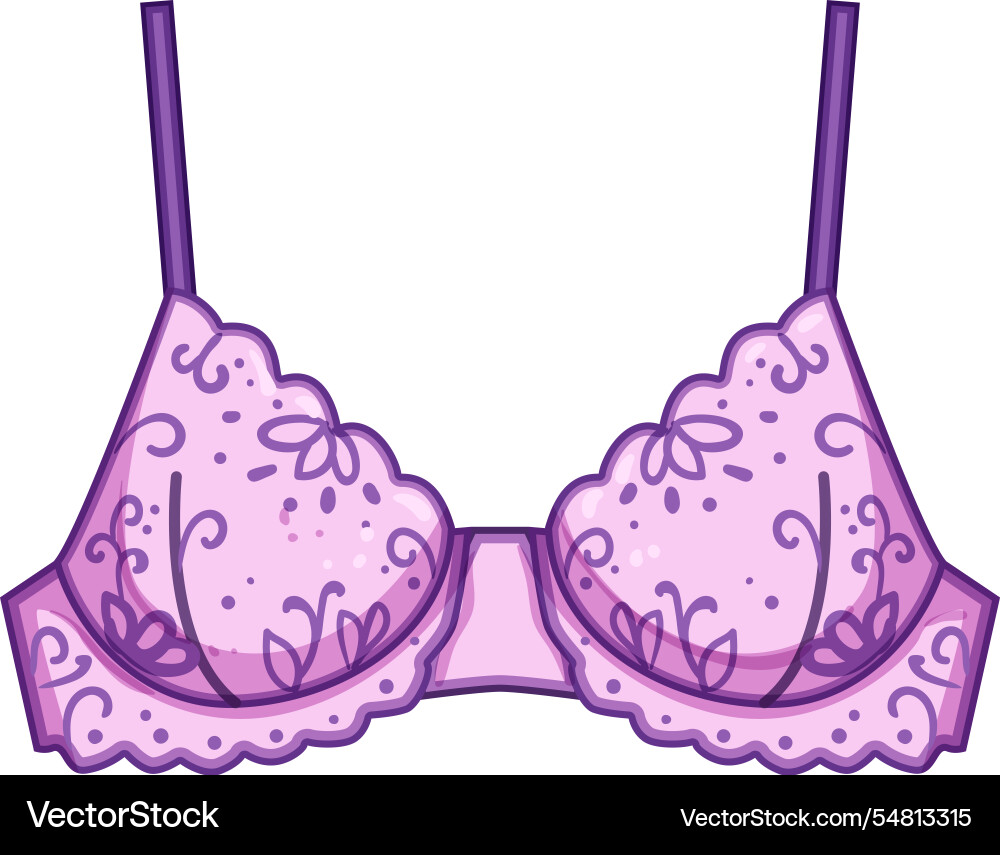 Intimate bra lace cartoon Royalty Free Vector Image