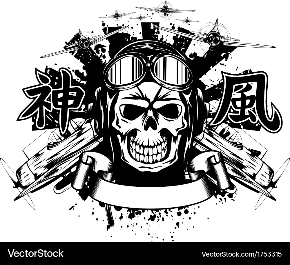 Kamikaze and airplane Royalty Free Vector Image