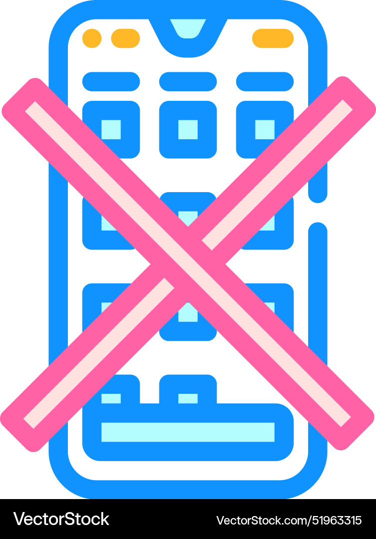 No app required label product caution color icon Vector Image