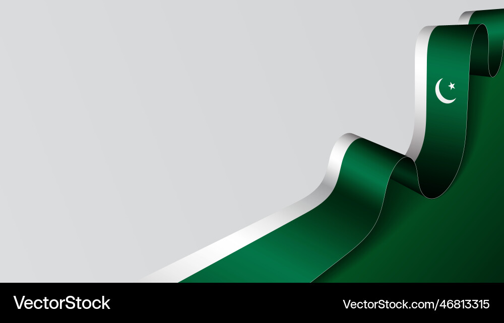 Pakistan ribbon flag background Royalty Free Vector Image