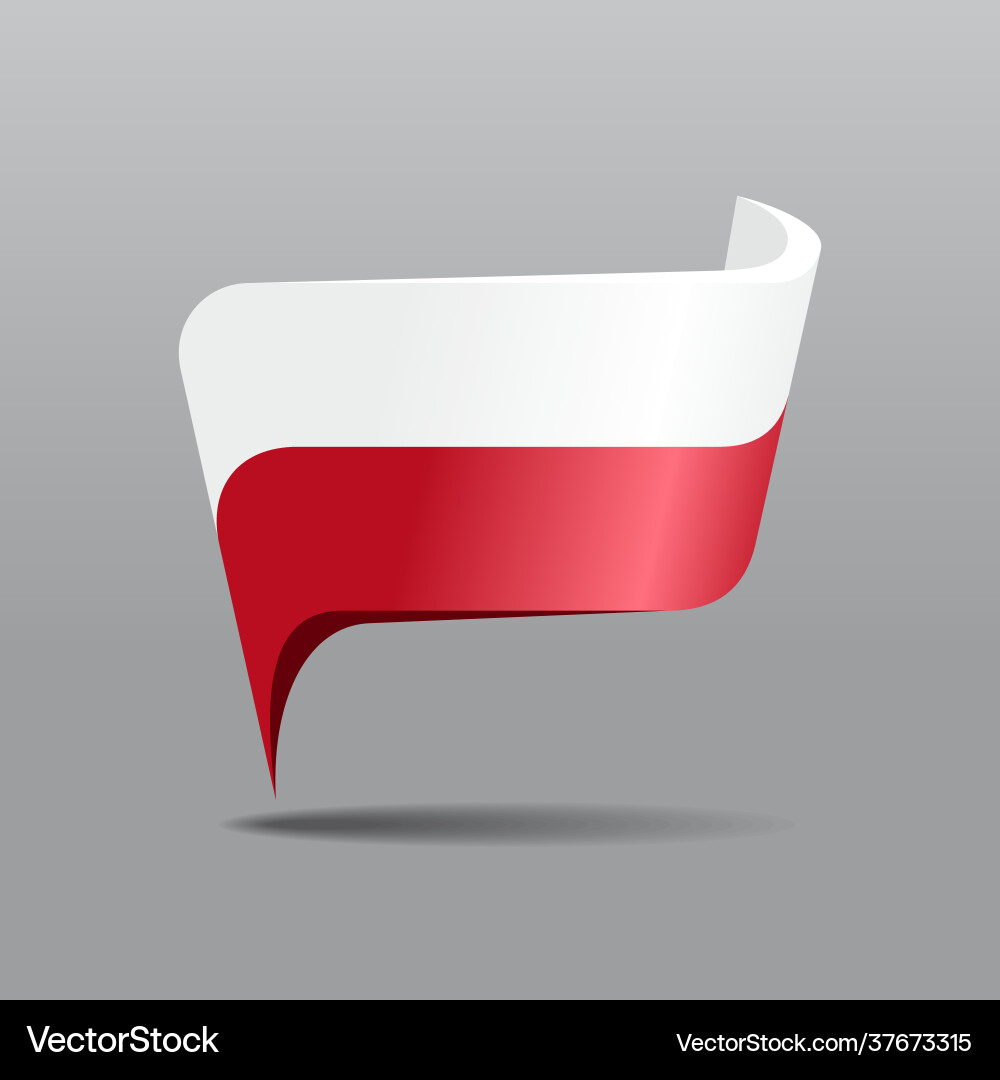 Polish flag map pointer layout Royalty Free Vector Image