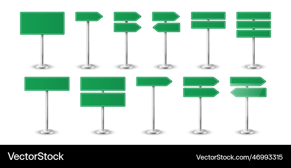 Realistic Road Warning Signs Royalty Free Vector Image