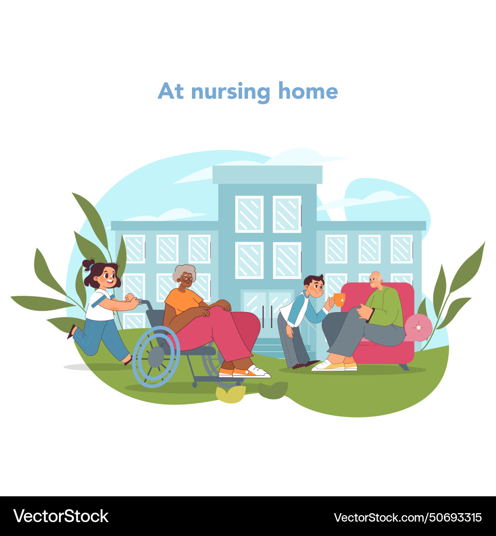 Senior care concept Royalty Free Vector Image - VectorStock