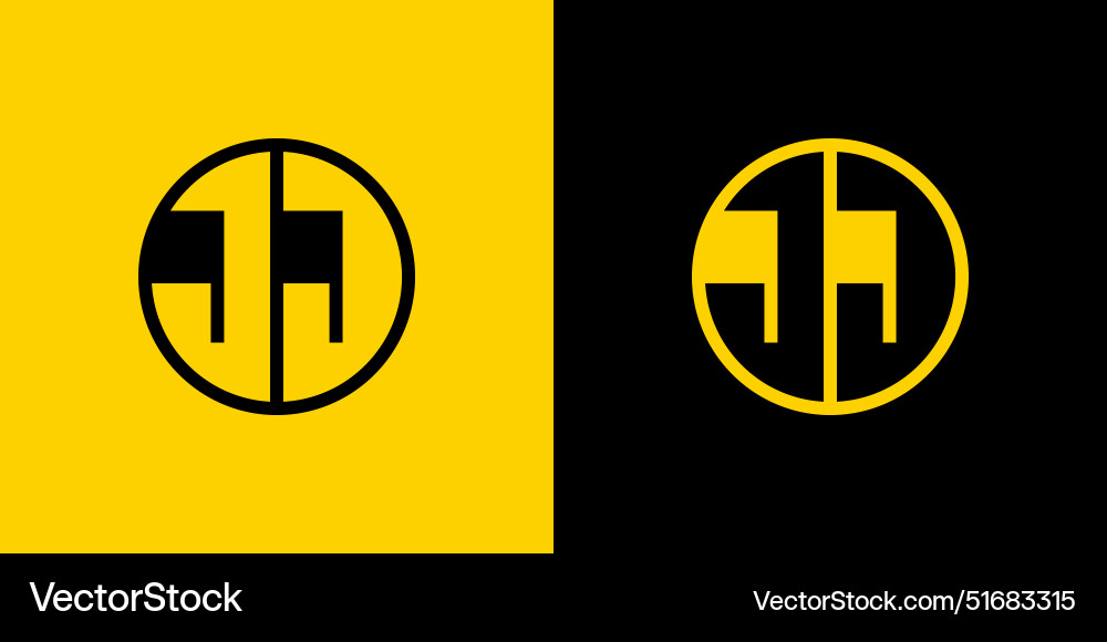 Simple jj letter circle logo suitable Royalty Free Vector