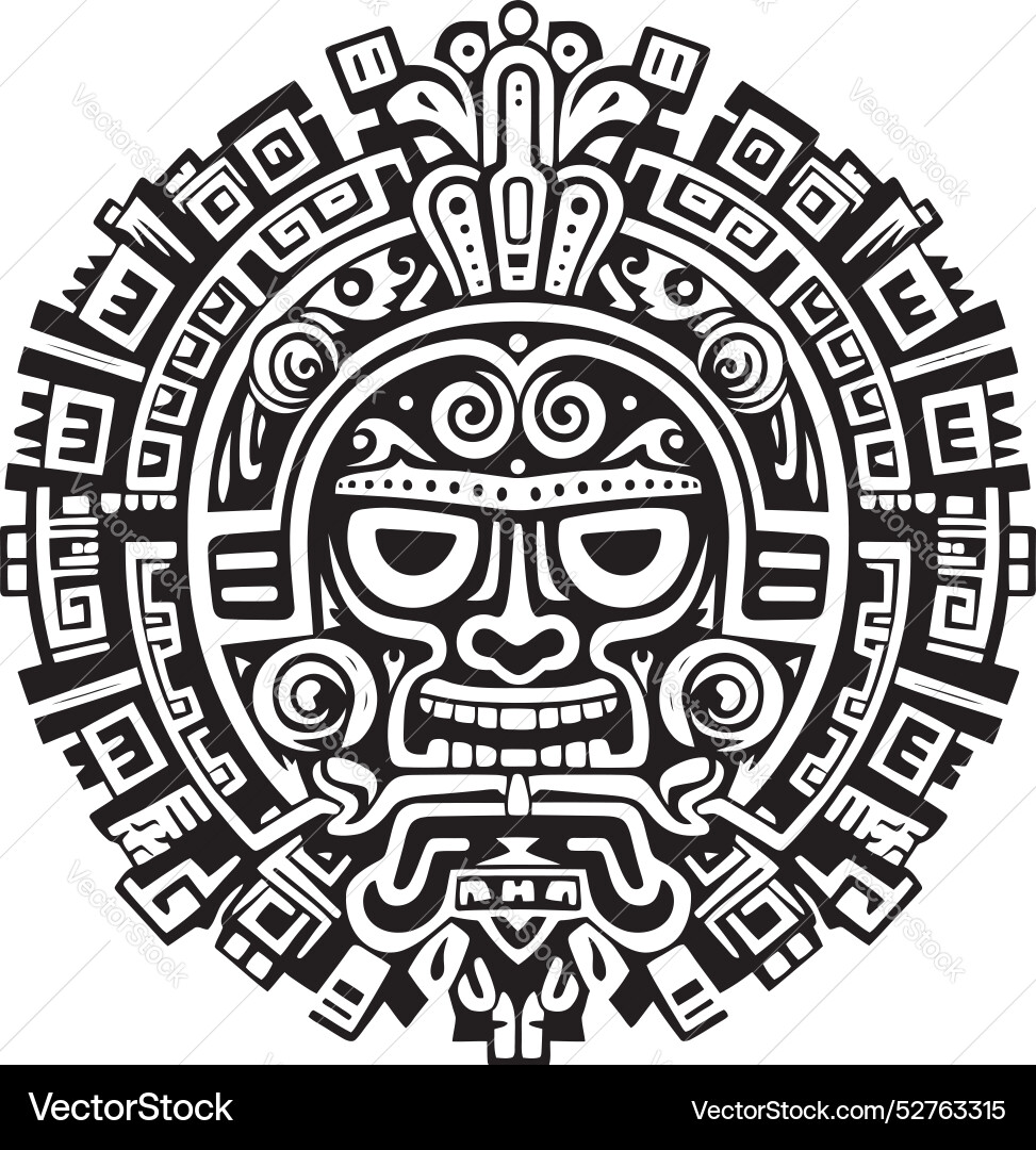 Vintage aztec drawings iconic logo designs Vector Image