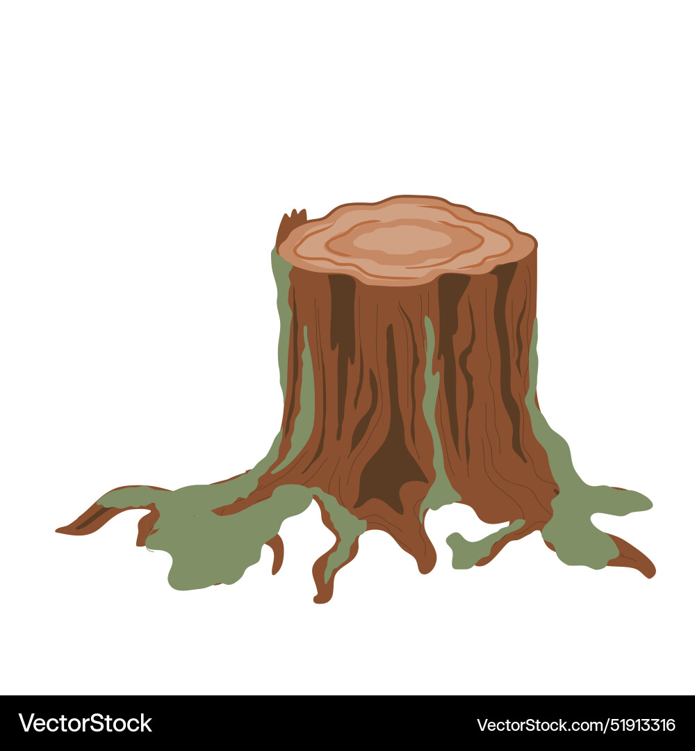 An old stump isolated forest Royalty Free Vector Image
