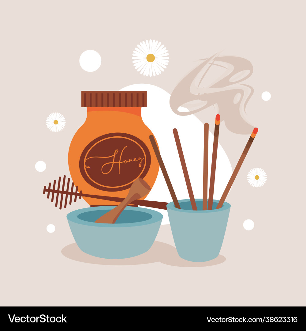 Aromatherapy with honey Royalty Free Vector Image