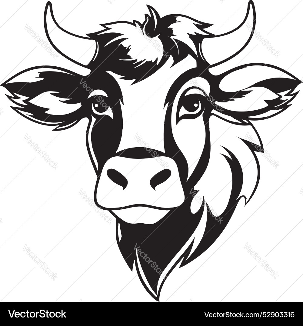 Black dairy cow logo design Royalty Free Vector Image