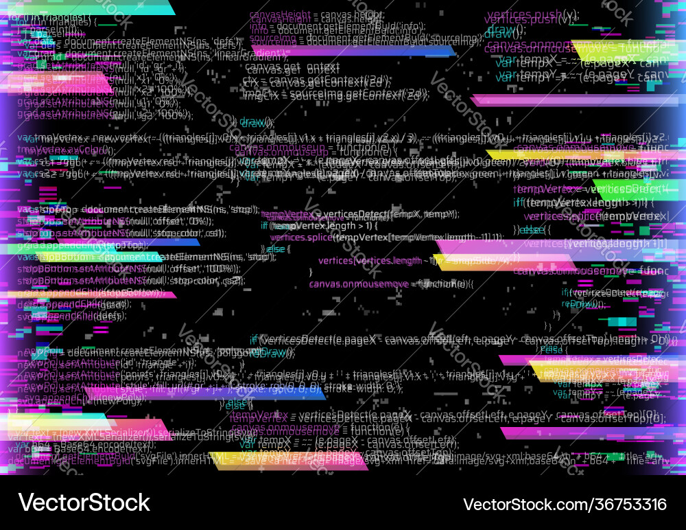 Computer glitch program bug or error background Vector Image