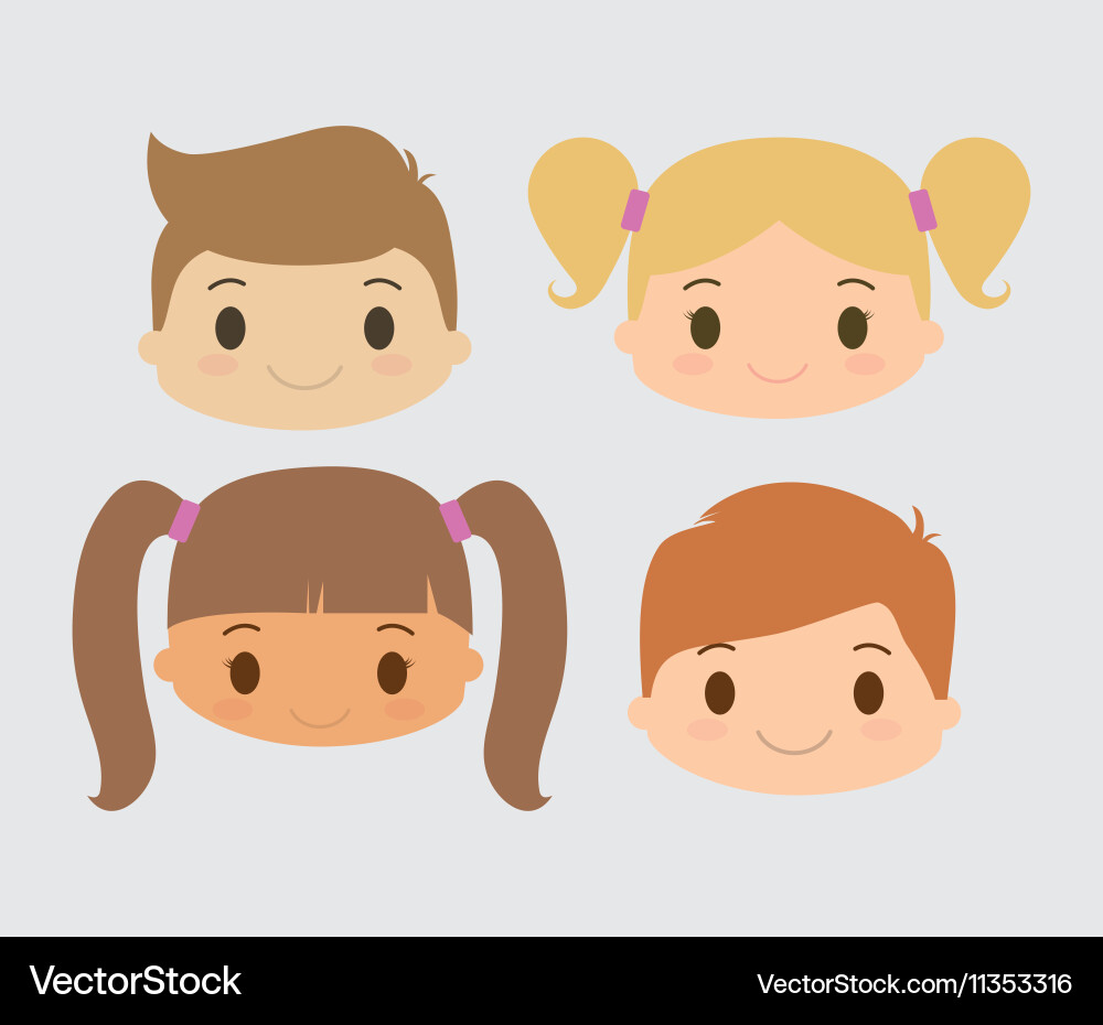 Cute Kid Cartoon Duo Royalty Free Vector Image