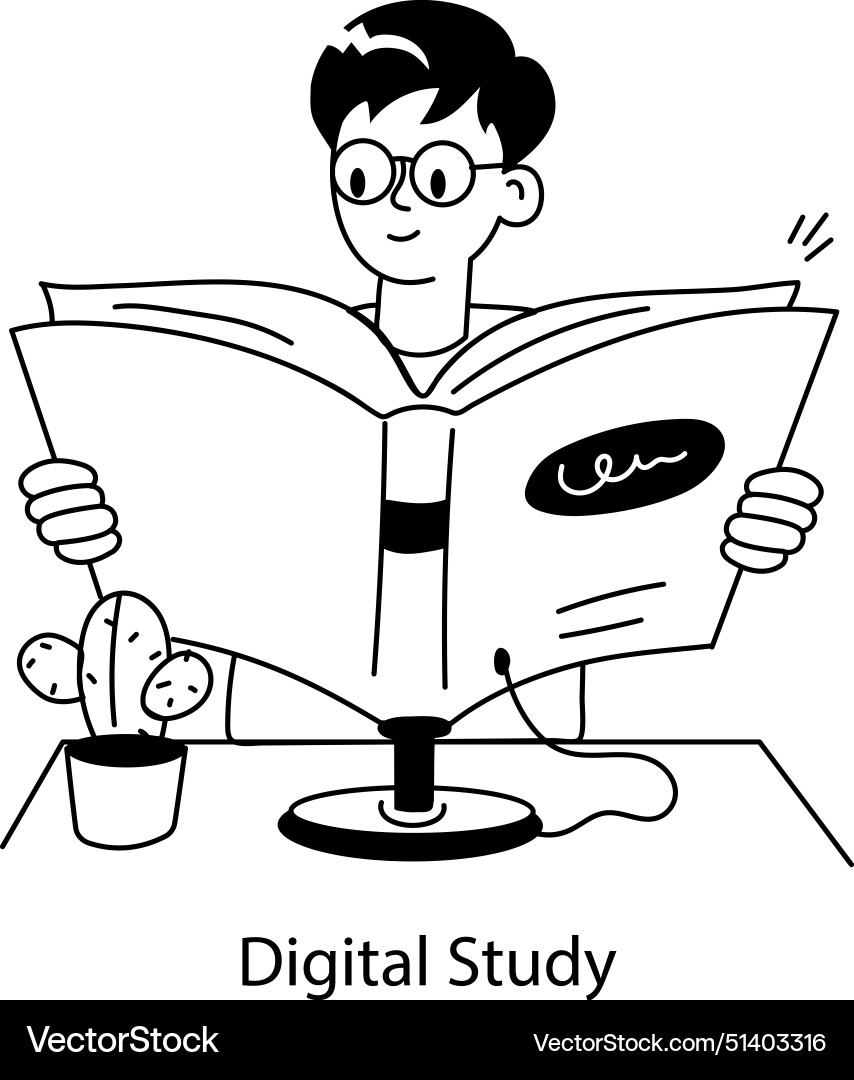 Digital study Royalty Free Vector Image - VectorStock
