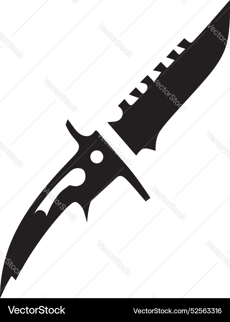 Ebony edge refined black knife chic tactical tool Vector Image