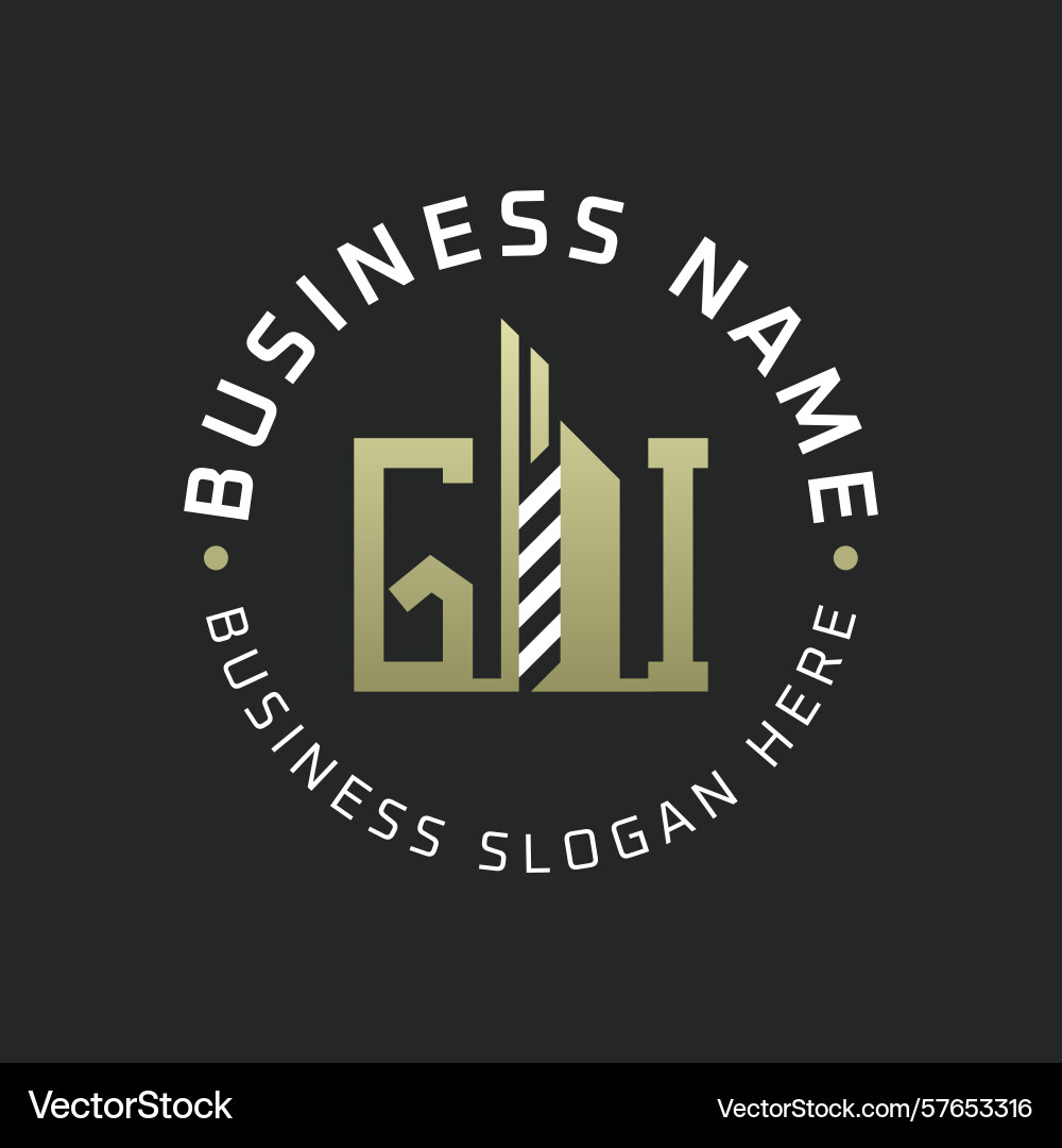 Gi letter logo design with skyscraper building Vector Image