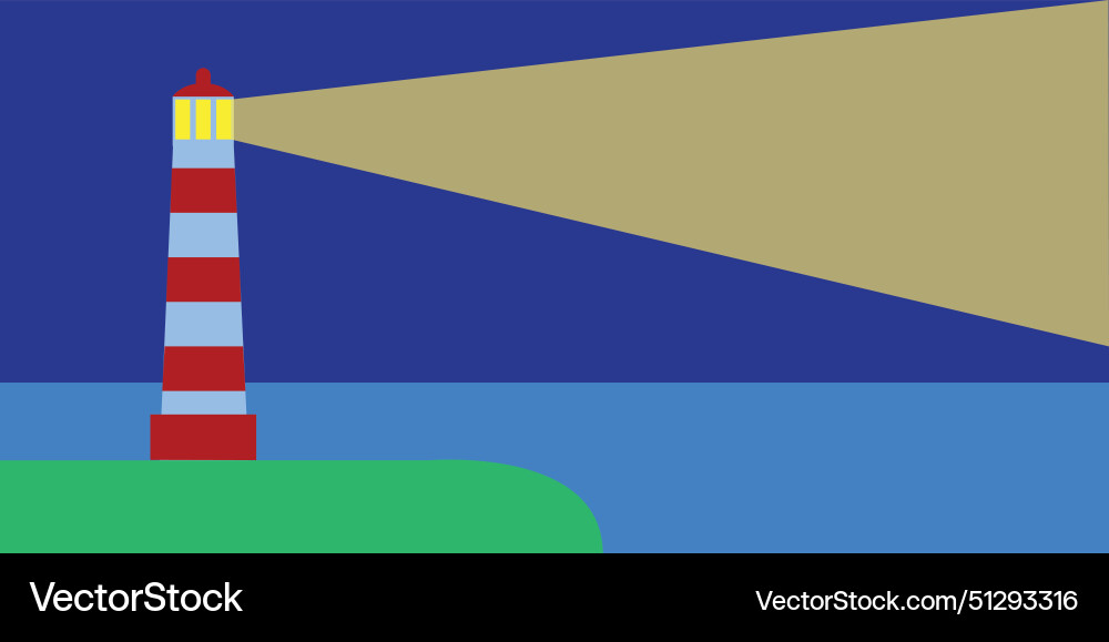 Lighthouse tower with a ray of light Royalty Free Vector