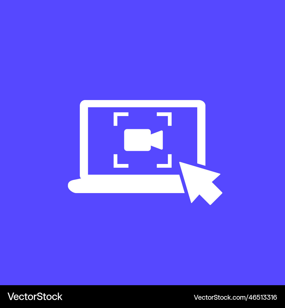 Screen recording in laptop icon Royalty Free Vector Image
