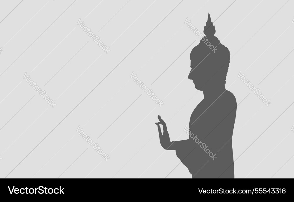 Silhouette buddha buddha shape silhouette for Vector Image
