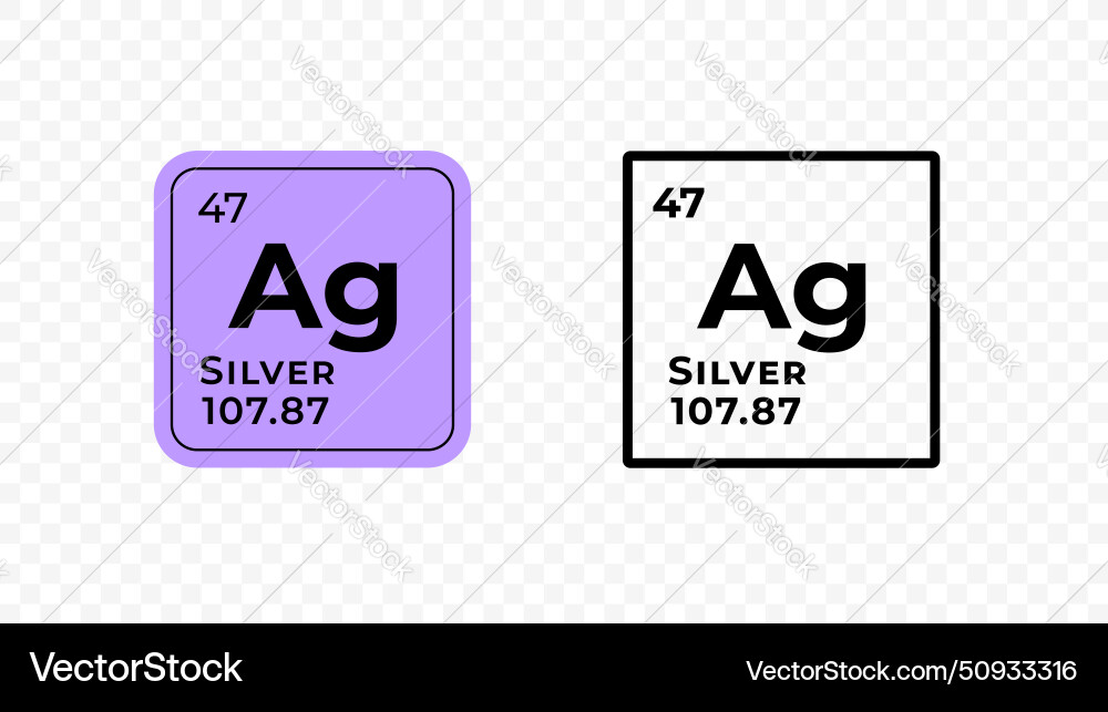 Silver perdiodic table of elements design Vector Image