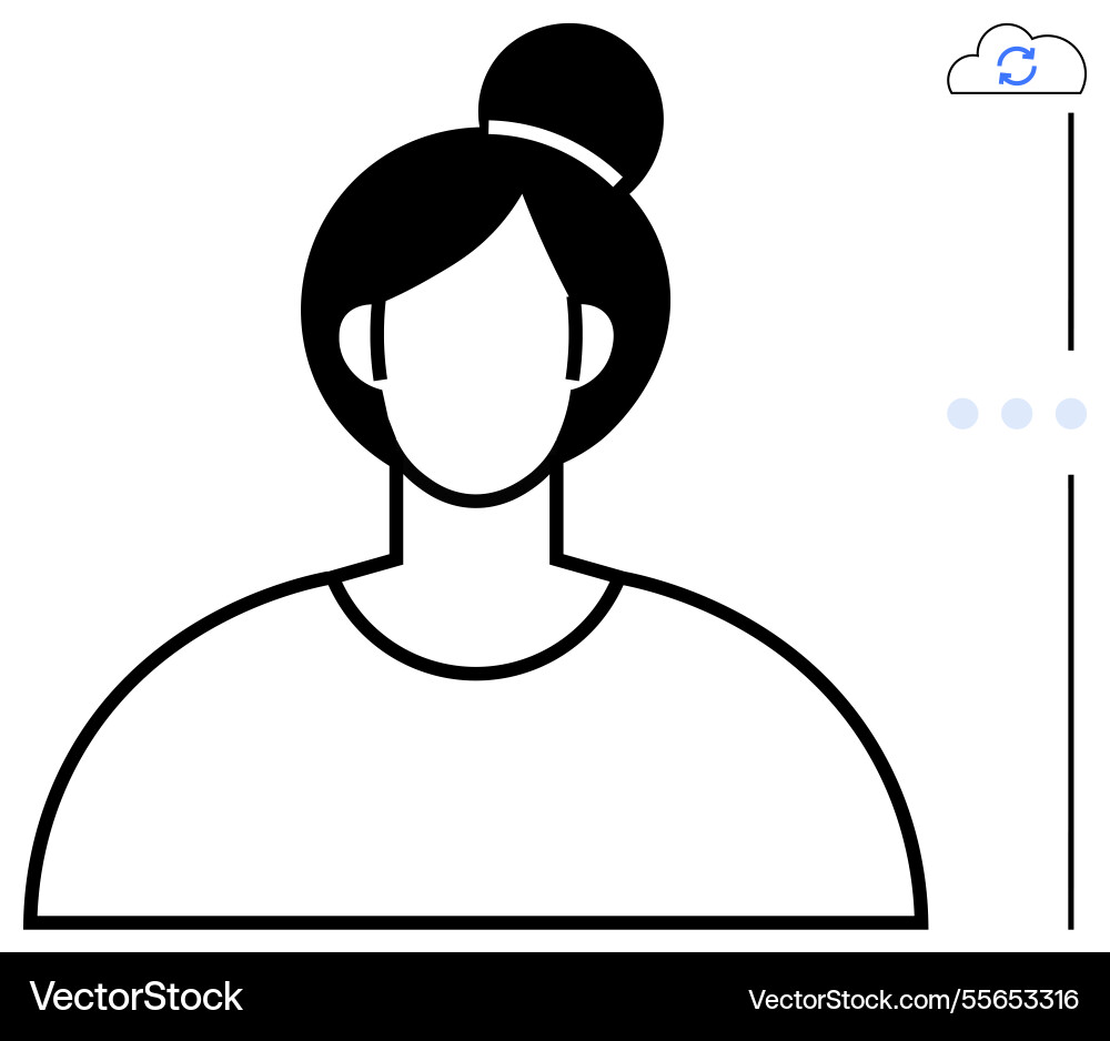 Simplistic profile avatar with cloud Royalty Free Vector