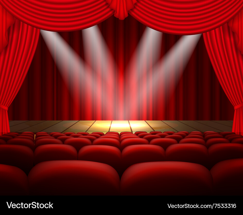 Theater red curtains store