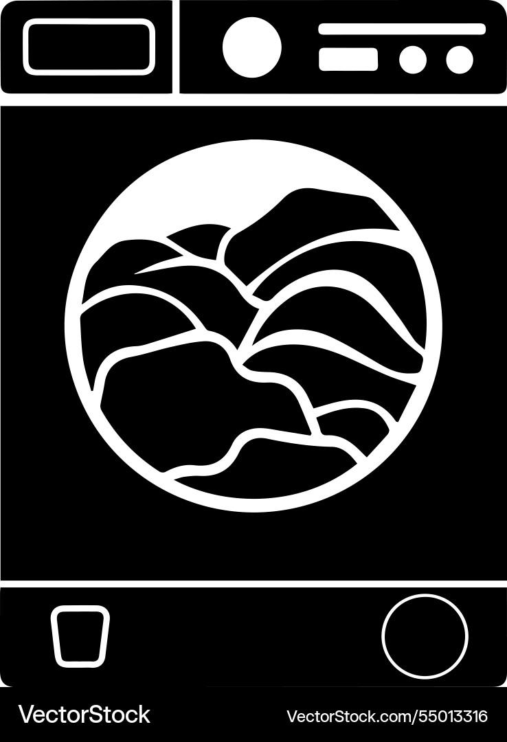 Washing machine silhouette Royalty Free Vector Image