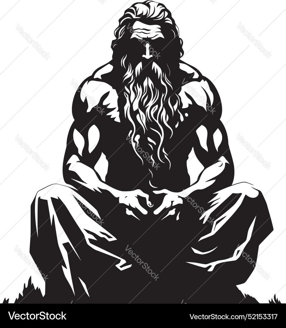 Ancient strength iconic emblematic logo titan Vector Image