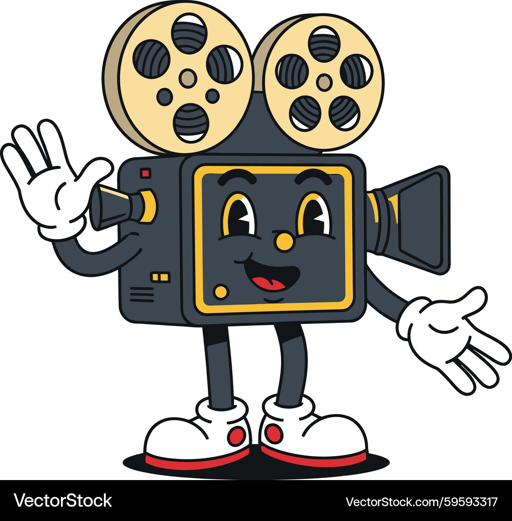 Animated movie projector character design Vector Image